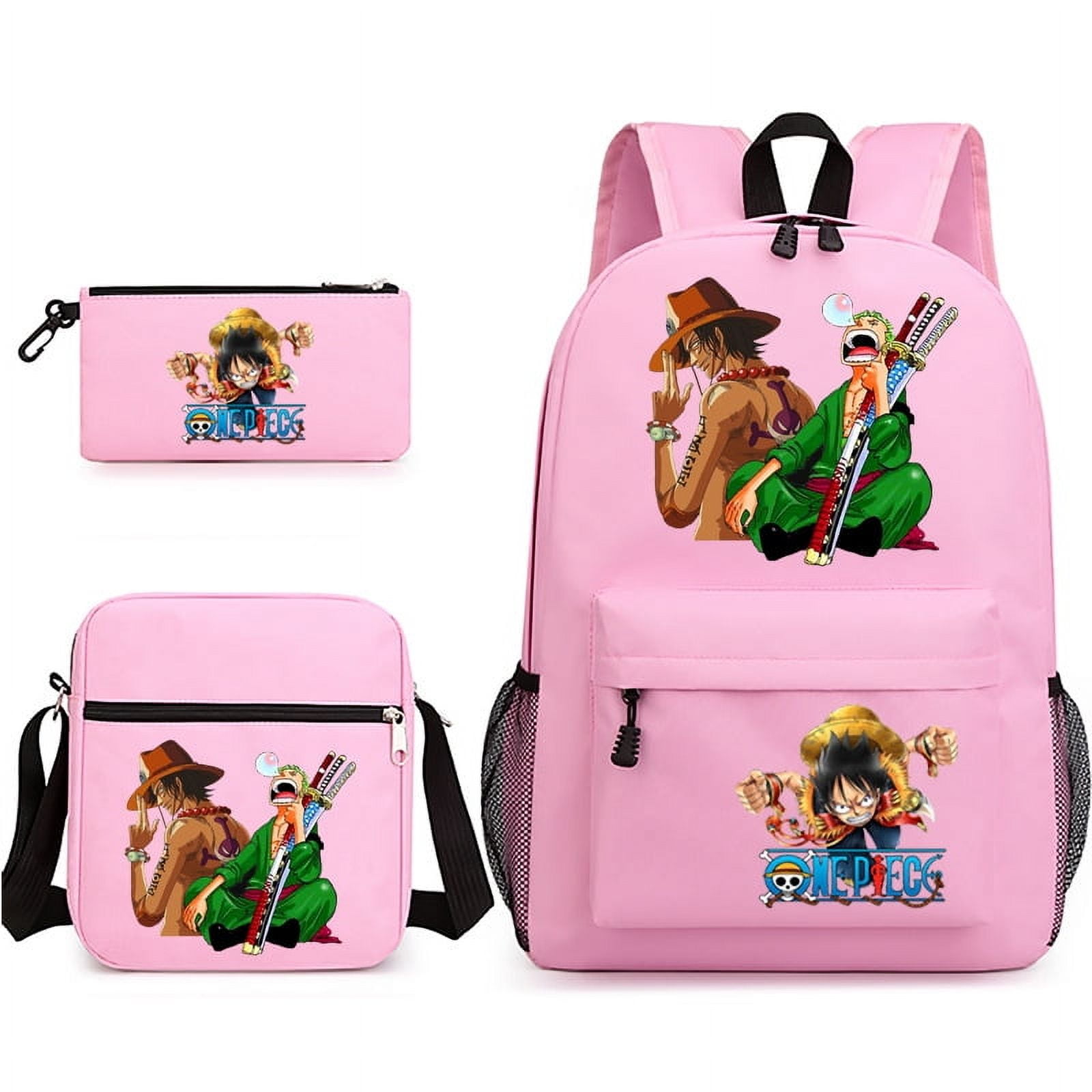 ONE-PIECE Anime Backpack Set 3 Pieces Shoulder Bag and Pencil Case for ...