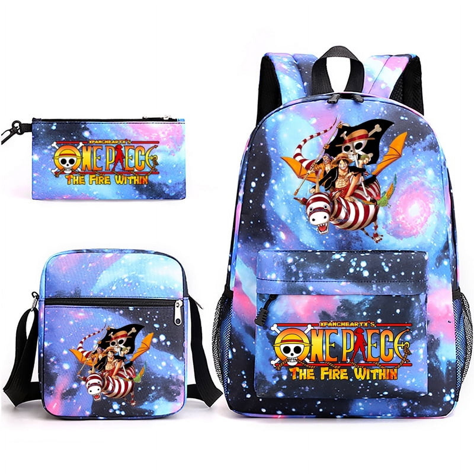 ONE-PIECE Anime Backpack Set 3 Pieces Shoulder Bag and Pencil Case for ...