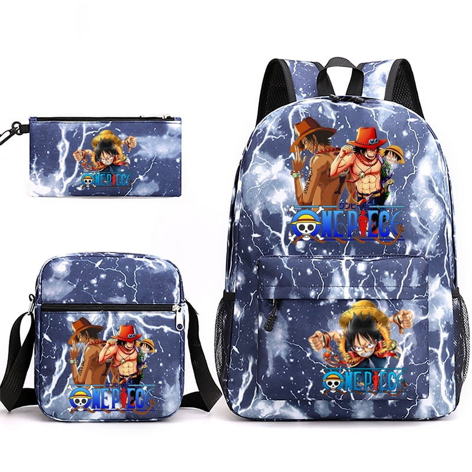 ONE-PIECE Anime Backpack Set 3 Pieces Shoulder Bag and Pencil Case for ...