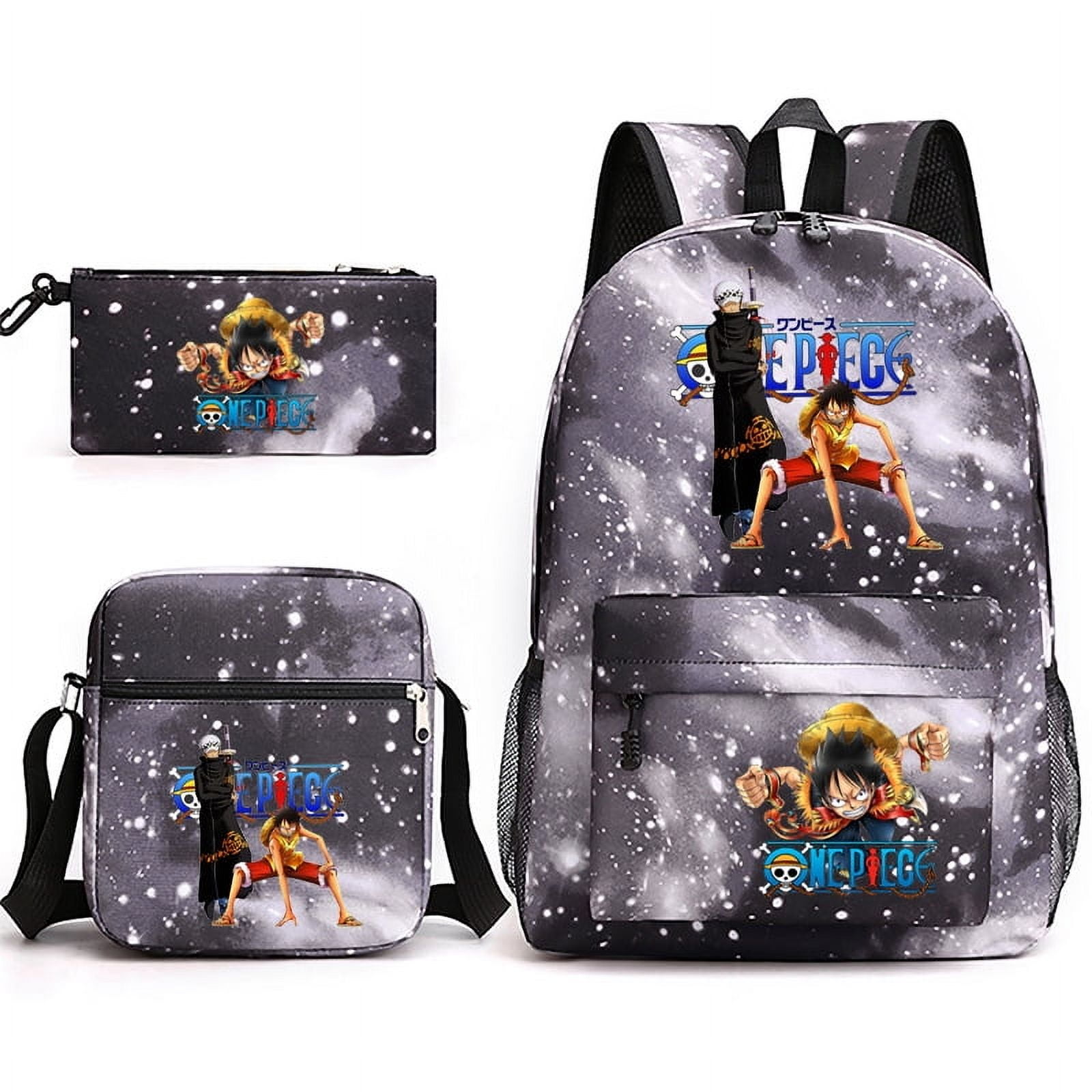 ONE-PIECE Anime Backpack Set 3 Pieces Shoulder Bag and Pencil Case for ...