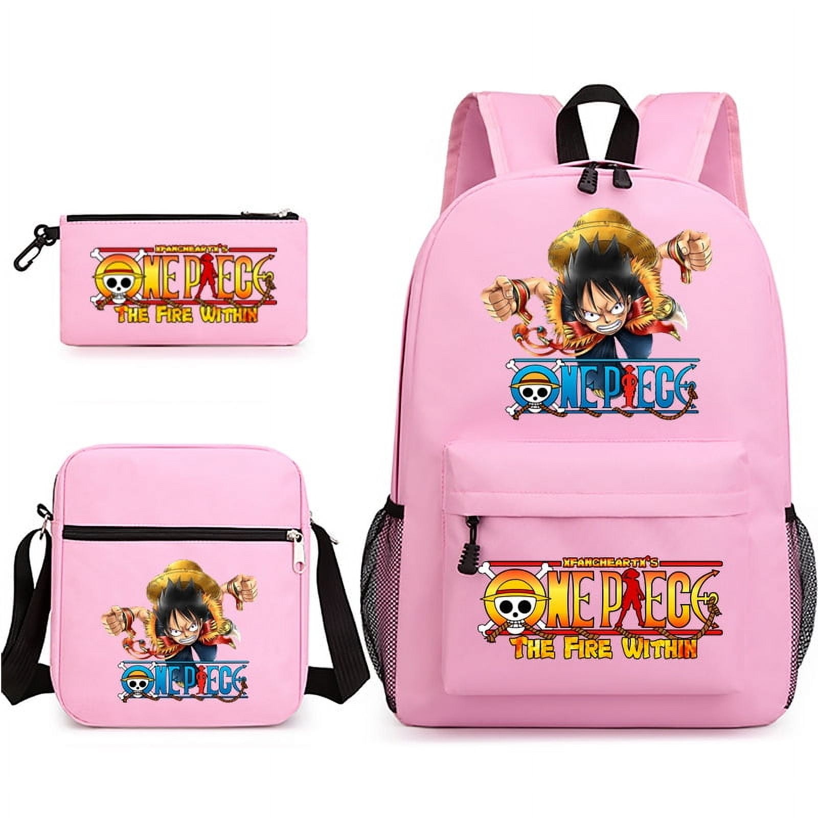 ONE-PIECE Anime Backpack Set 3 Pieces Shoulder Bag and Pencil Case for ...