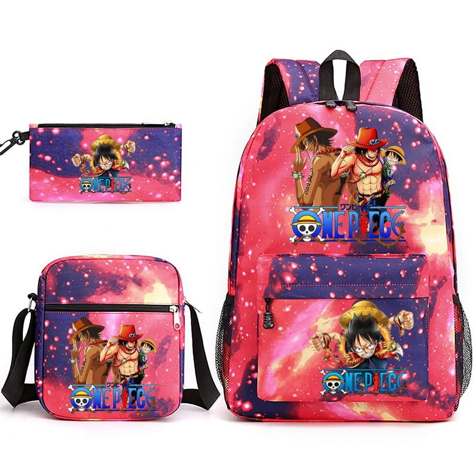 ONE-PIECE Anime Backpack Set 3 Pieces Shoulder Bag and Pencil Case for ...