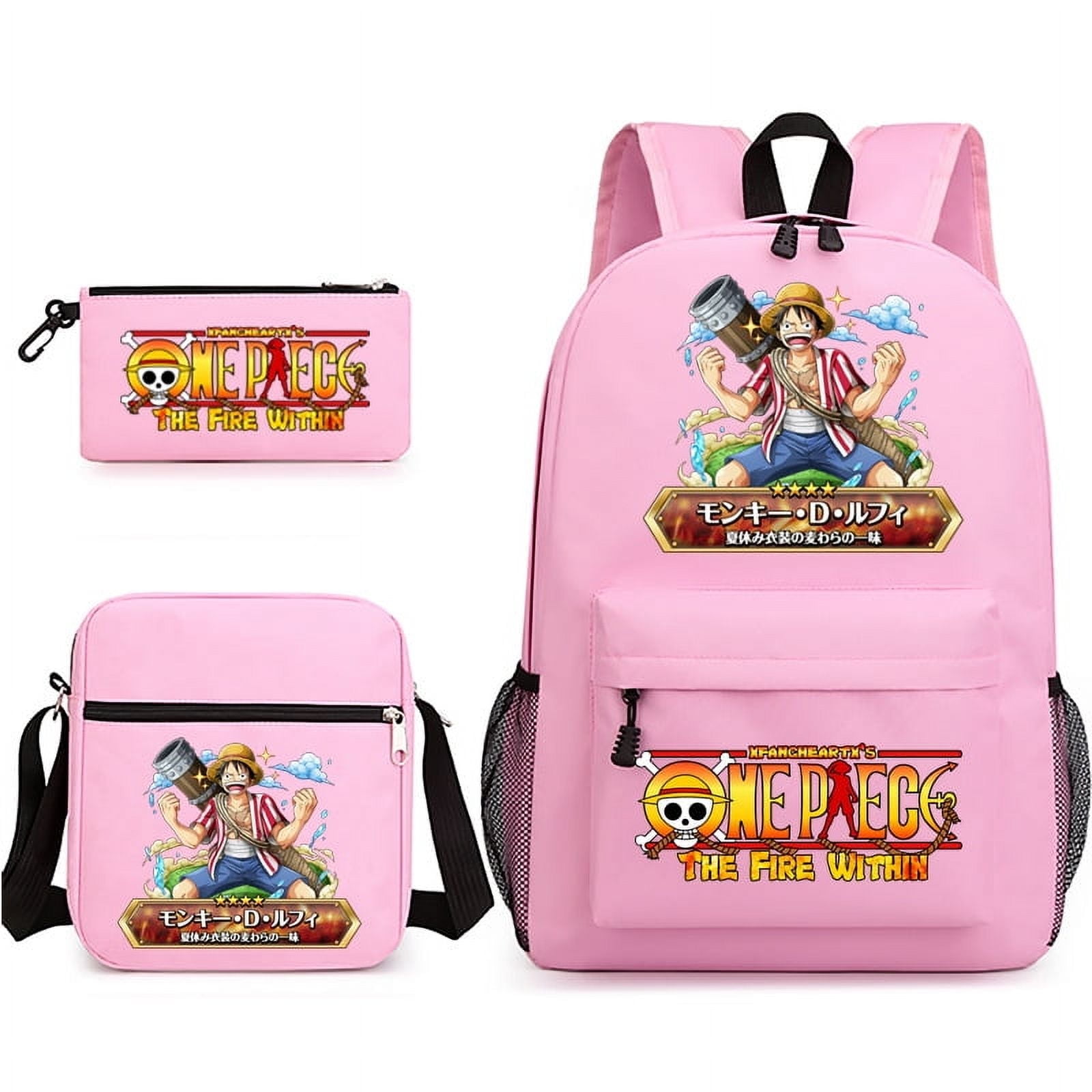 ONE-PIECE Anime Backpack Set 3 Pieces Shoulder Bag and Pencil Case for ...