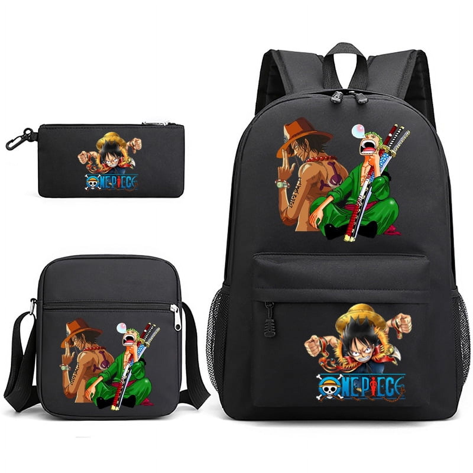 ONE-PIECE Anime Backpack Set 3 Pieces Shoulder Bag and Pencil Case for ...