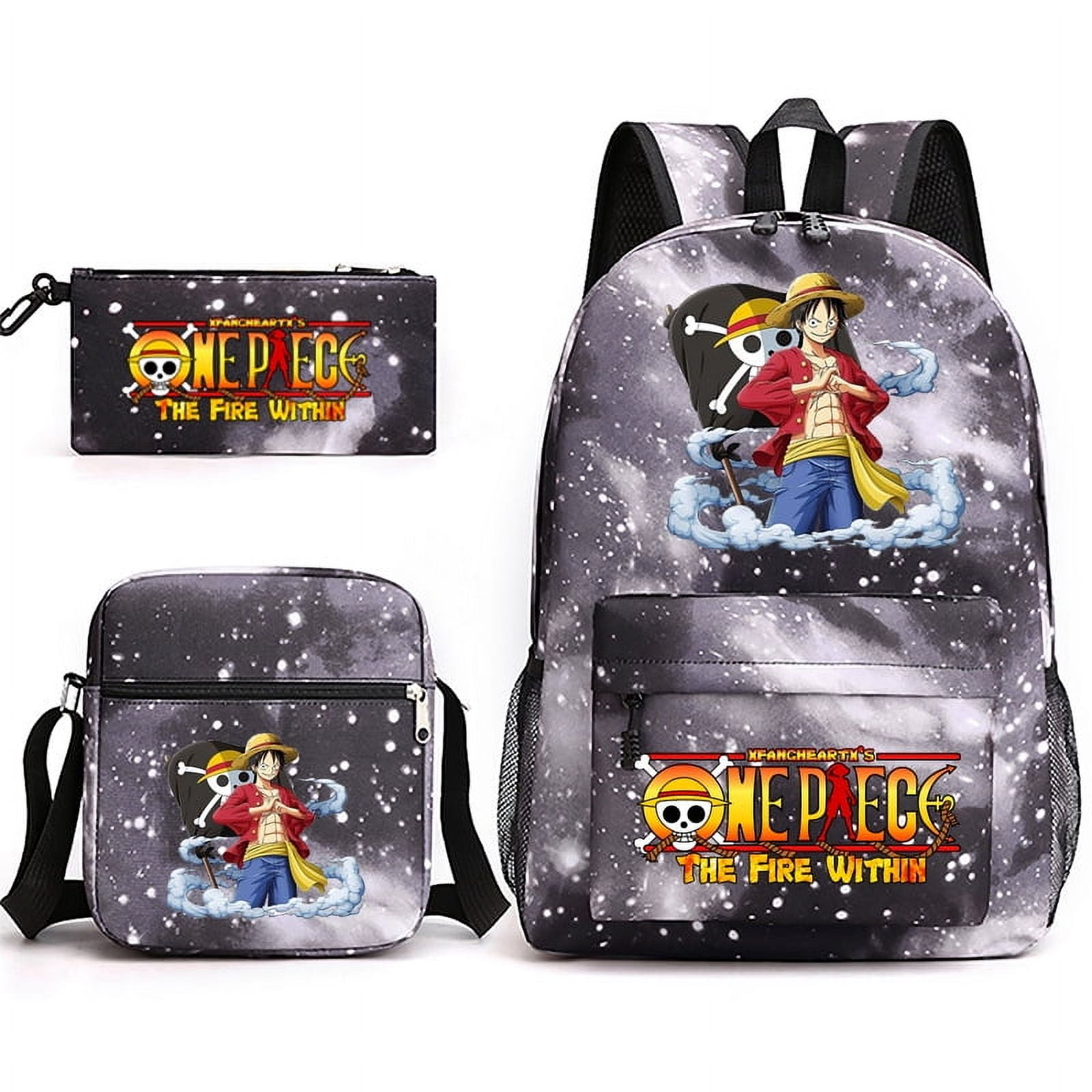 ONE-PIECE Anime Backpack Set 3 Pieces Shoulder Bag and Pencil Case for ...