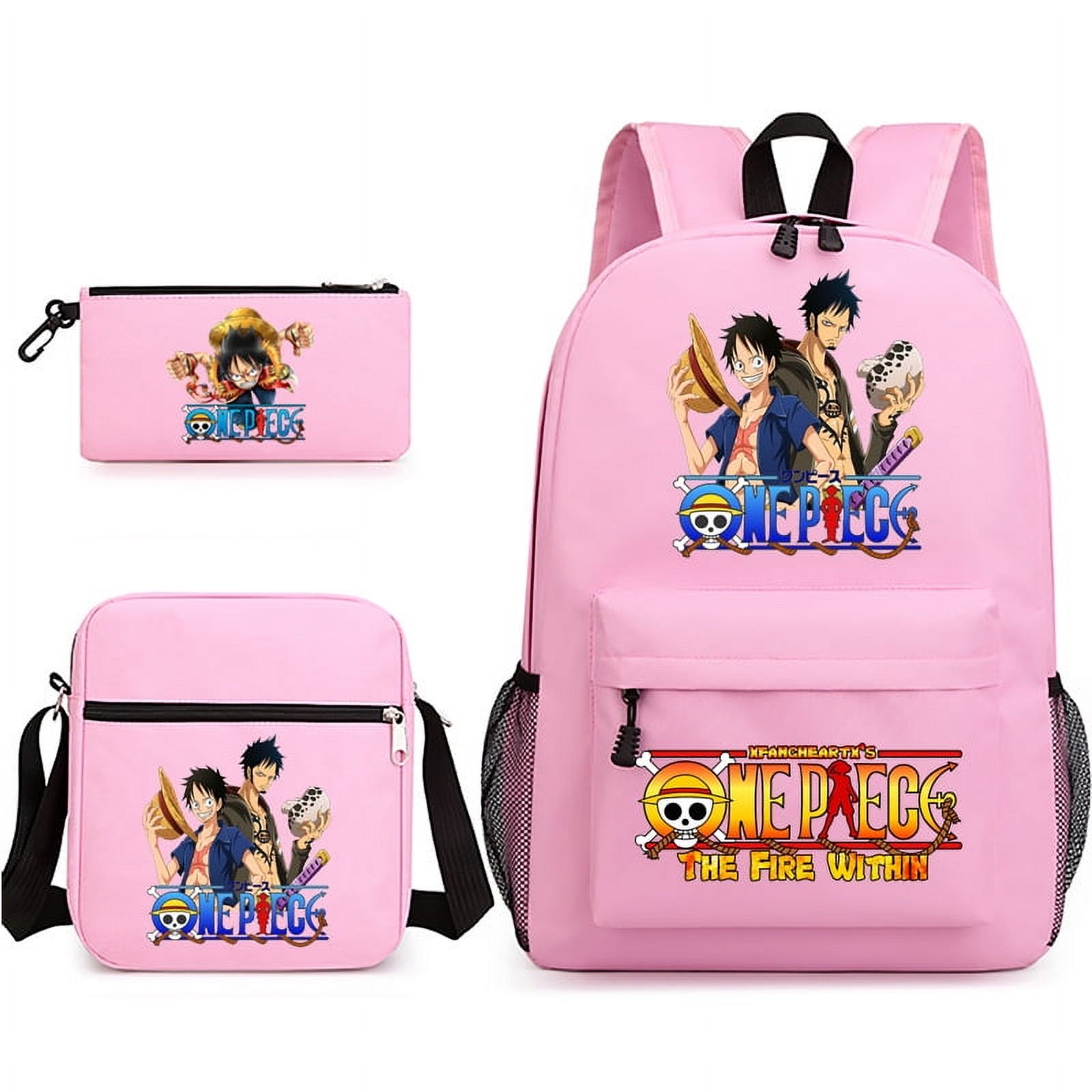 ONE-PIECE Anime Backpack Set 3 Pieces Shoulder Bag and Pencil Case for ...