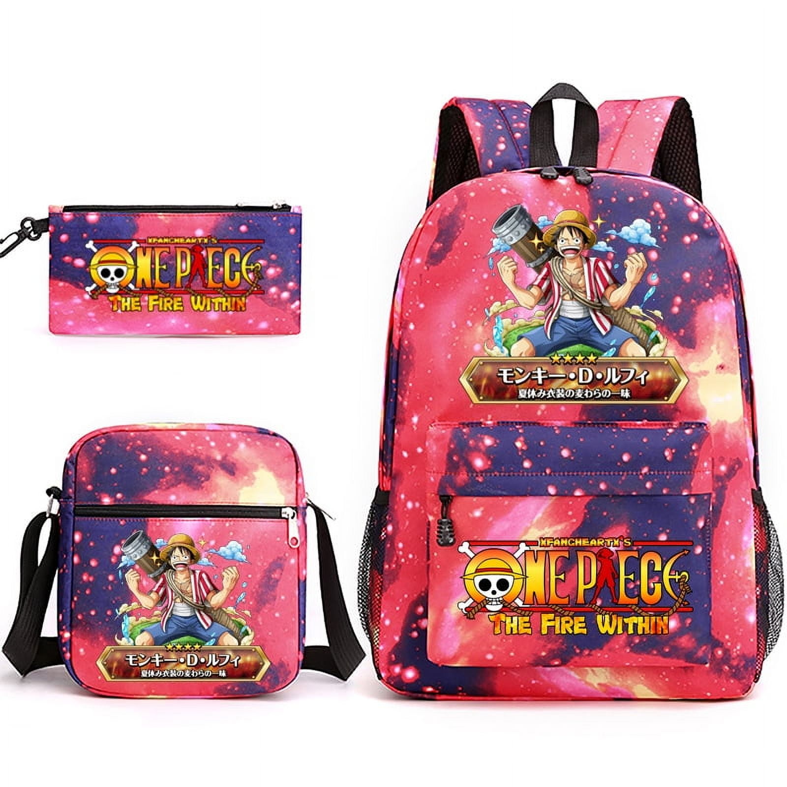 ONE-PIECE Anime Backpack Set 3 Pieces Shoulder Bag and Pencil Case for ...
