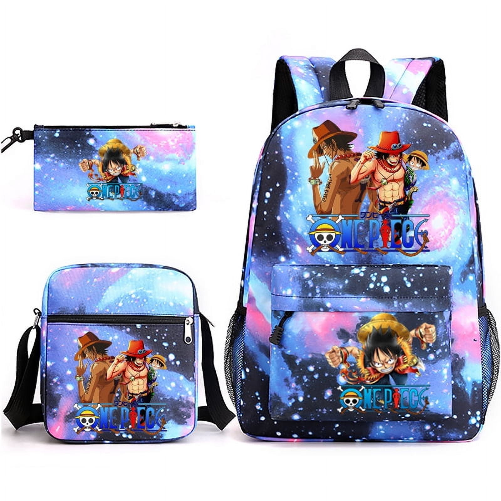ONE-PIECE Anime Backpack Set 3 Pieces Shoulder Bag and Pencil Case for ...