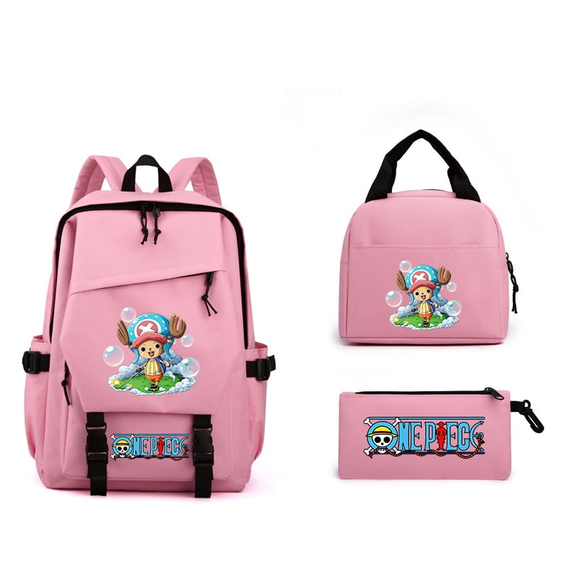 ONE-PIECE Anime Backpacks Sets, Cartoon Laptop Backpack with Lunch Bag ...