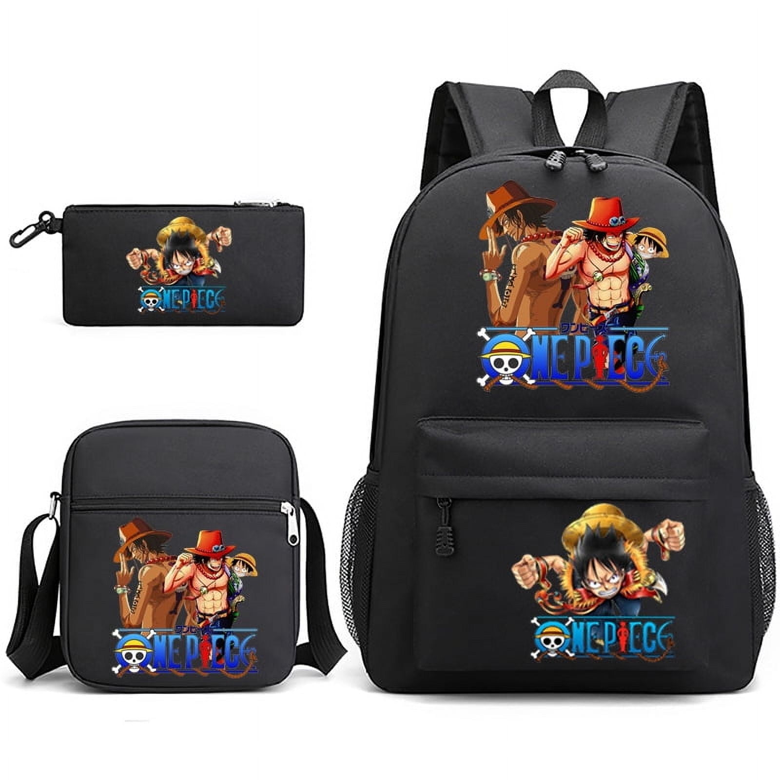 ONE PIECE Anime Backpacks Sets, Cartoon Laptop Backpack with Lunch Box ...