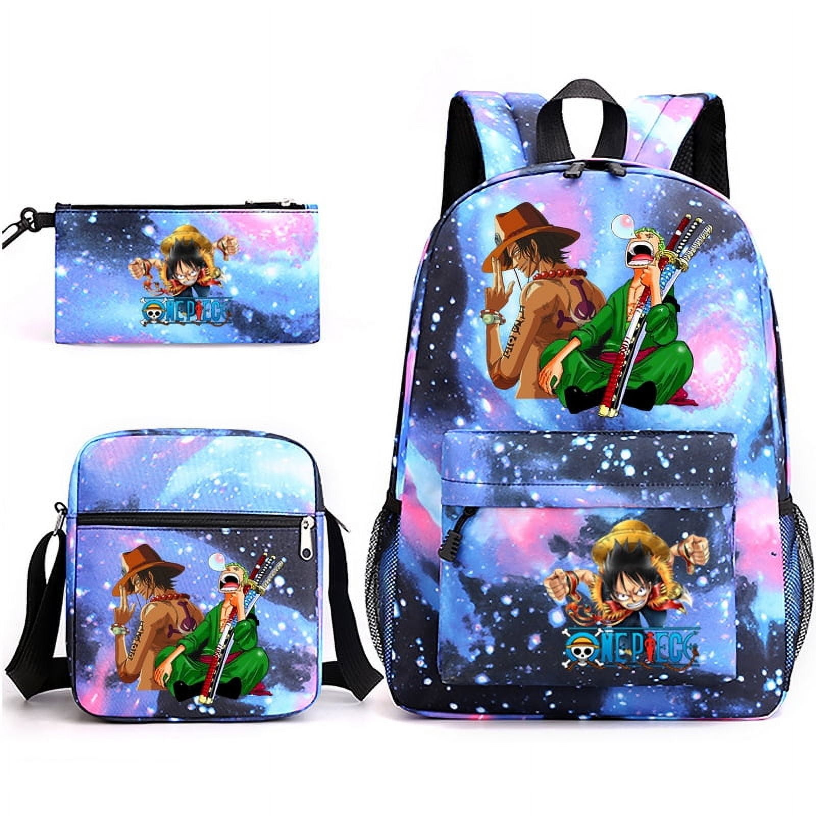 ONE PIECE Anime Backpacks Sets, Cartoon Laptop Backpack with Lunch Box ...