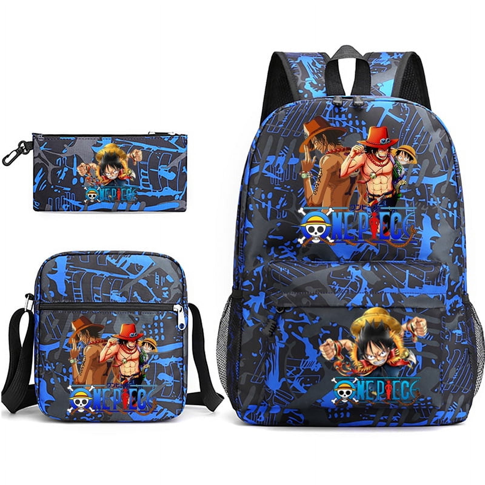 ONE PIECE Anime Backpacks Sets, Cartoon Laptop Backpack with Lunch Box ...