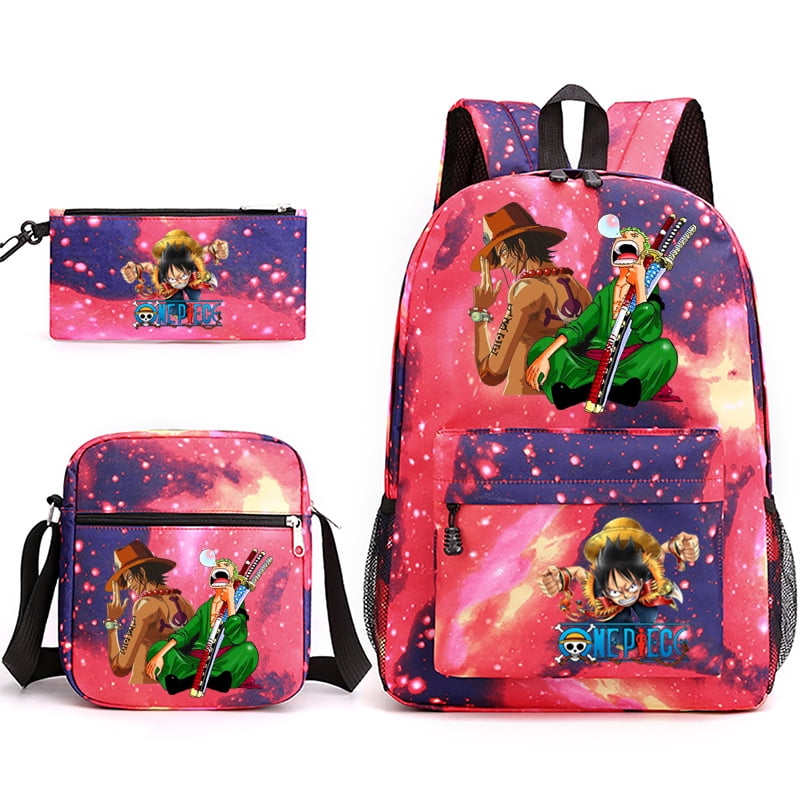 ONE PIECE Anime Backpacks Sets, Cartoon Laptop Backpack with Lunch Box ...