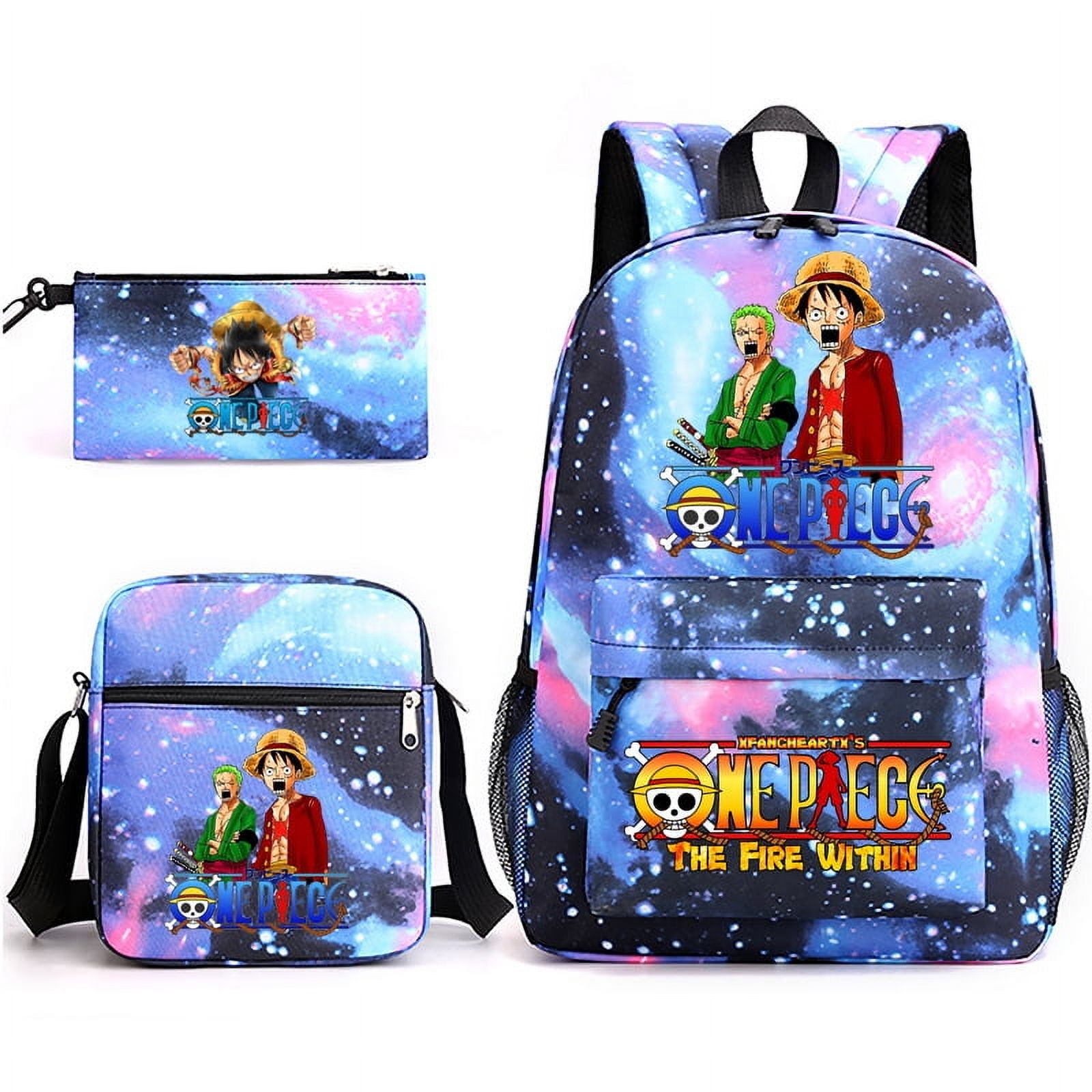 ONE PIECE Anime Backpacks Sets, Cartoon Laptop Backpack with Lunch Box ...