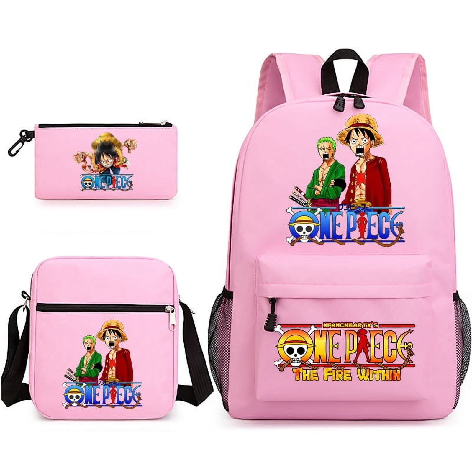 ONE PIECE Anime Backpacks Sets, Cartoon Laptop Backpack with Lunch Box ...