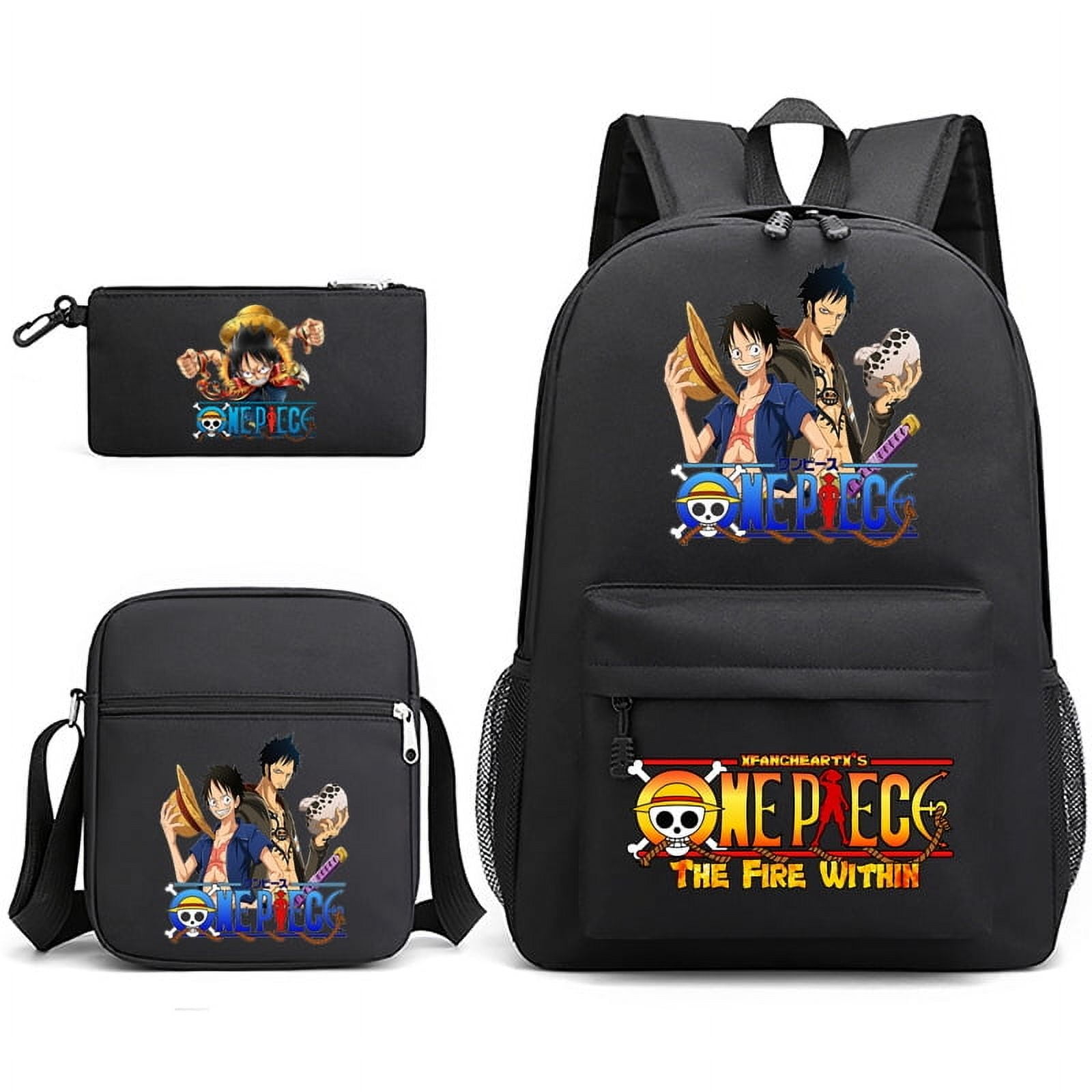 ONE PIECE Anime Backpacks Sets, Cartoon Laptop Backpack with Lunch Box ...