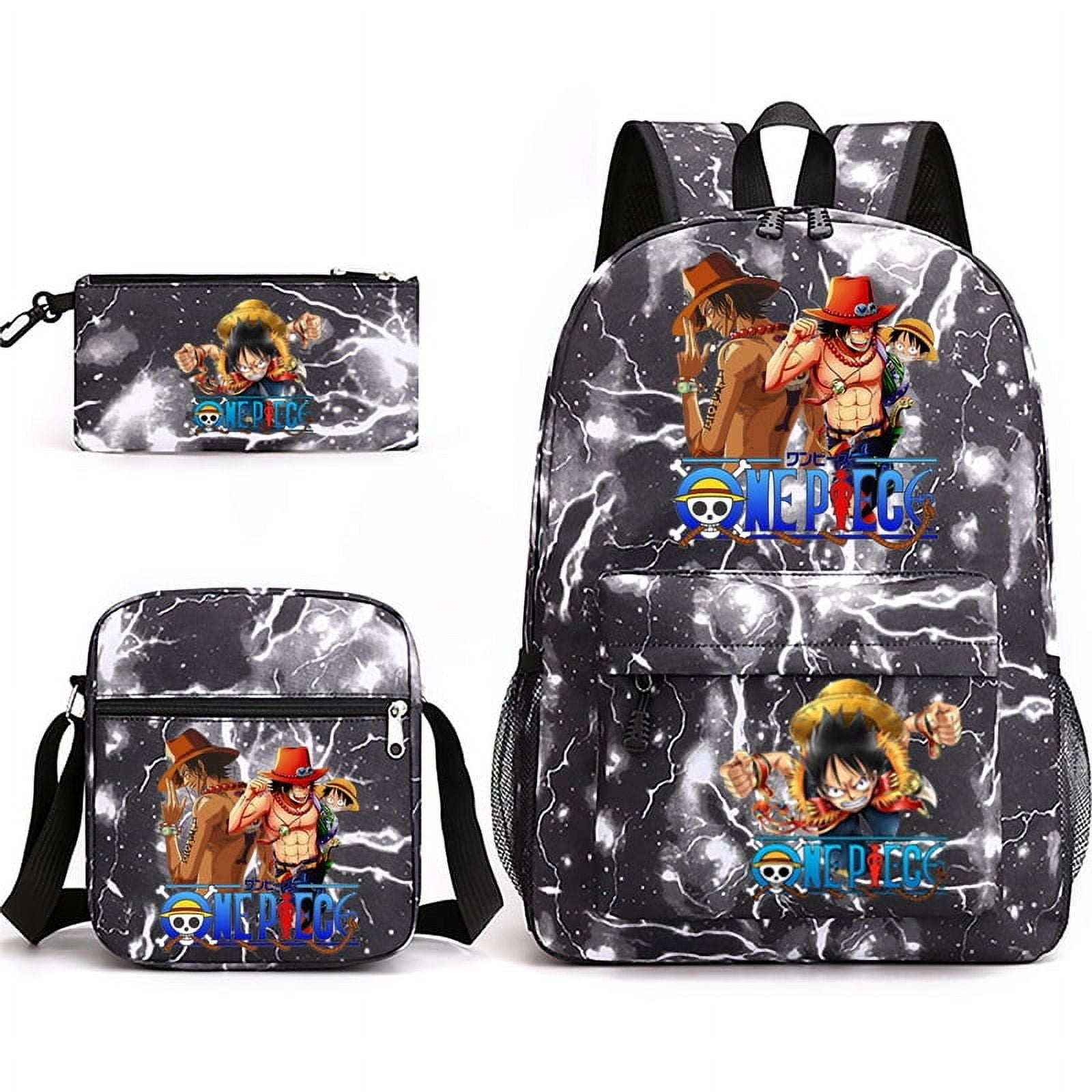 ONE PIECE Anime Backpacks Sets, Cartoon Laptop Backpack with Lunch Box ...