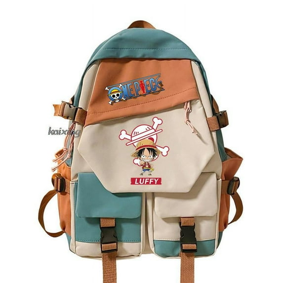 ONE PIECE Backpack Men Graffiti INS Cool Capacity School Bags Cartoon ...
