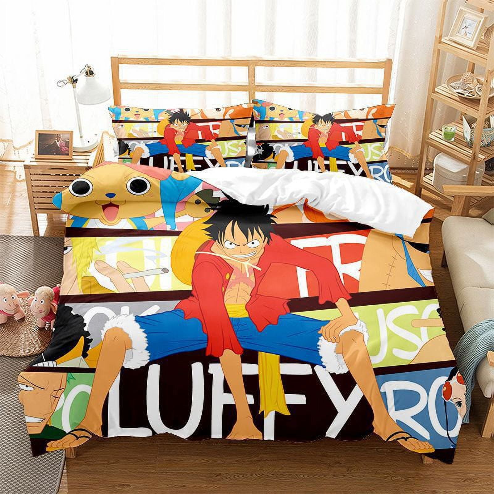 ONE PIECE Bedding Set, 2-Piece/3-Piece Anime Ultra Soft Breathable 3D ...