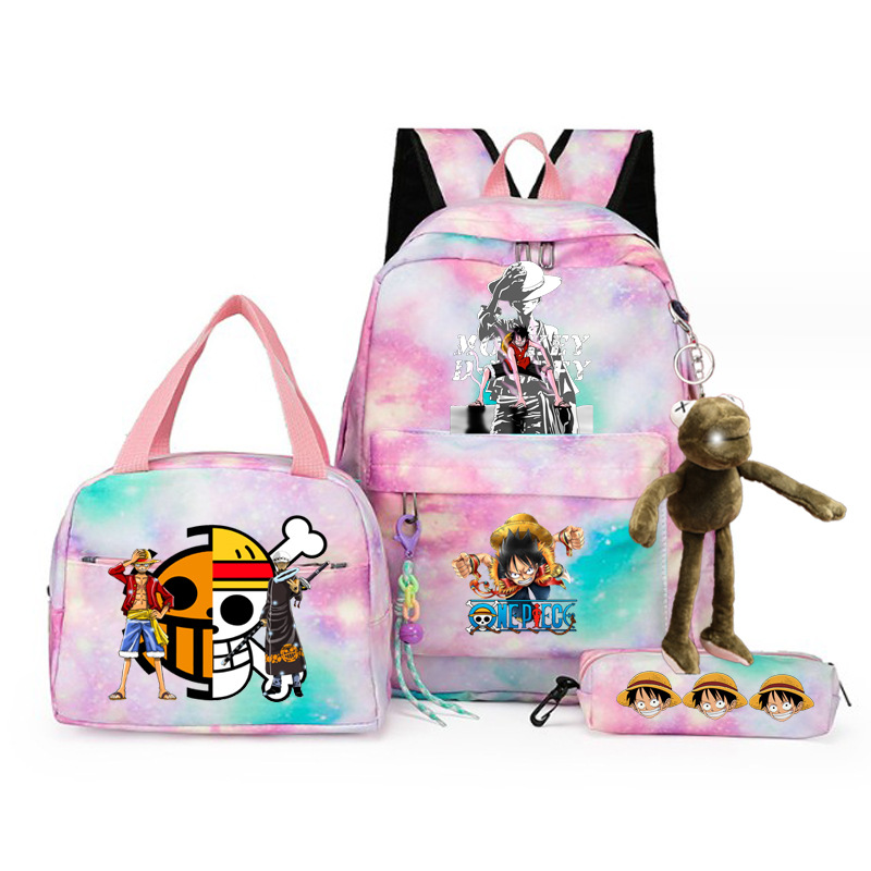 ONE-PIECE Cartoon 3 Piece Backpack Anime Knapsacks Game Day Packs ...