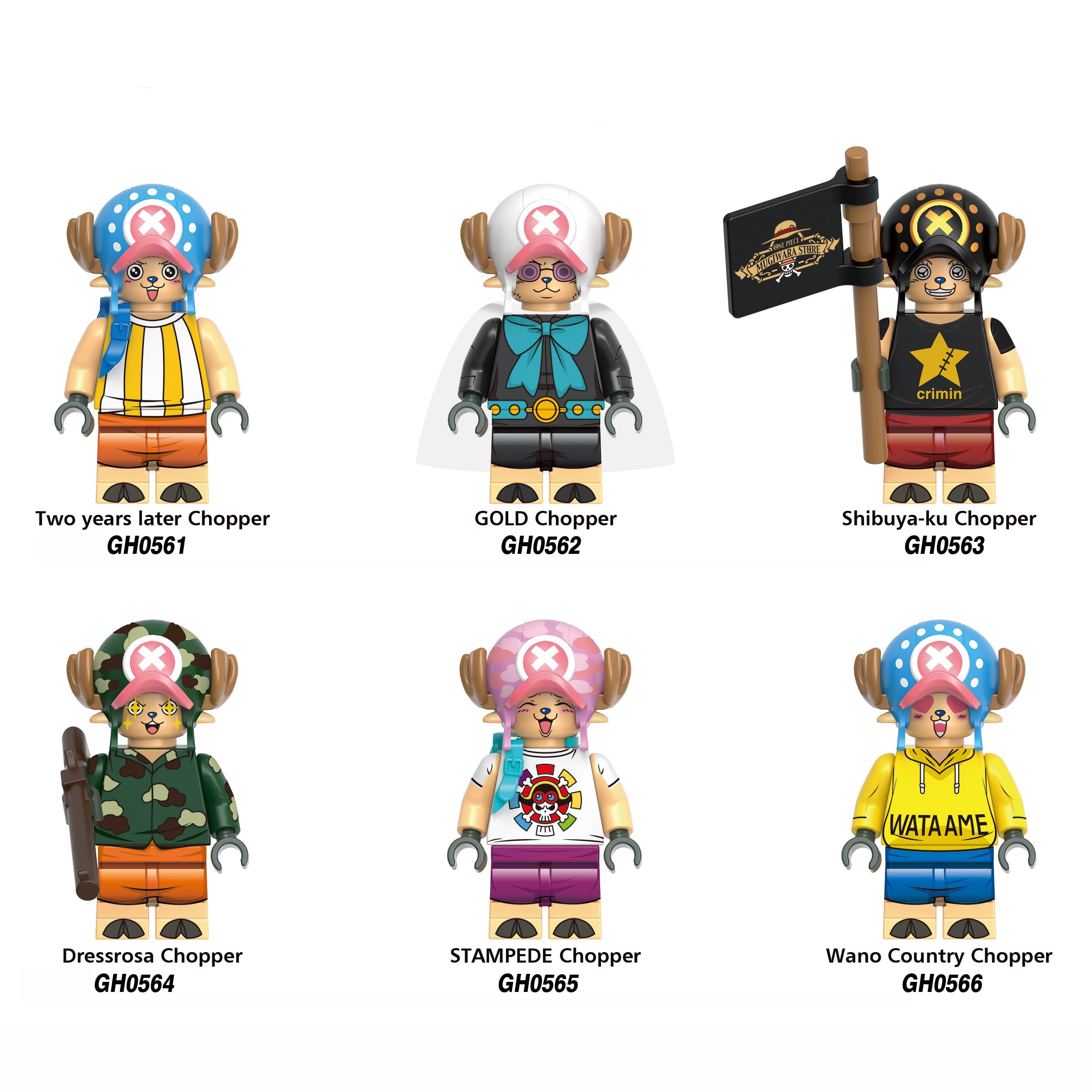 ONE PIECE Chopper Custom Building Block X 6 Set - Walmart.com