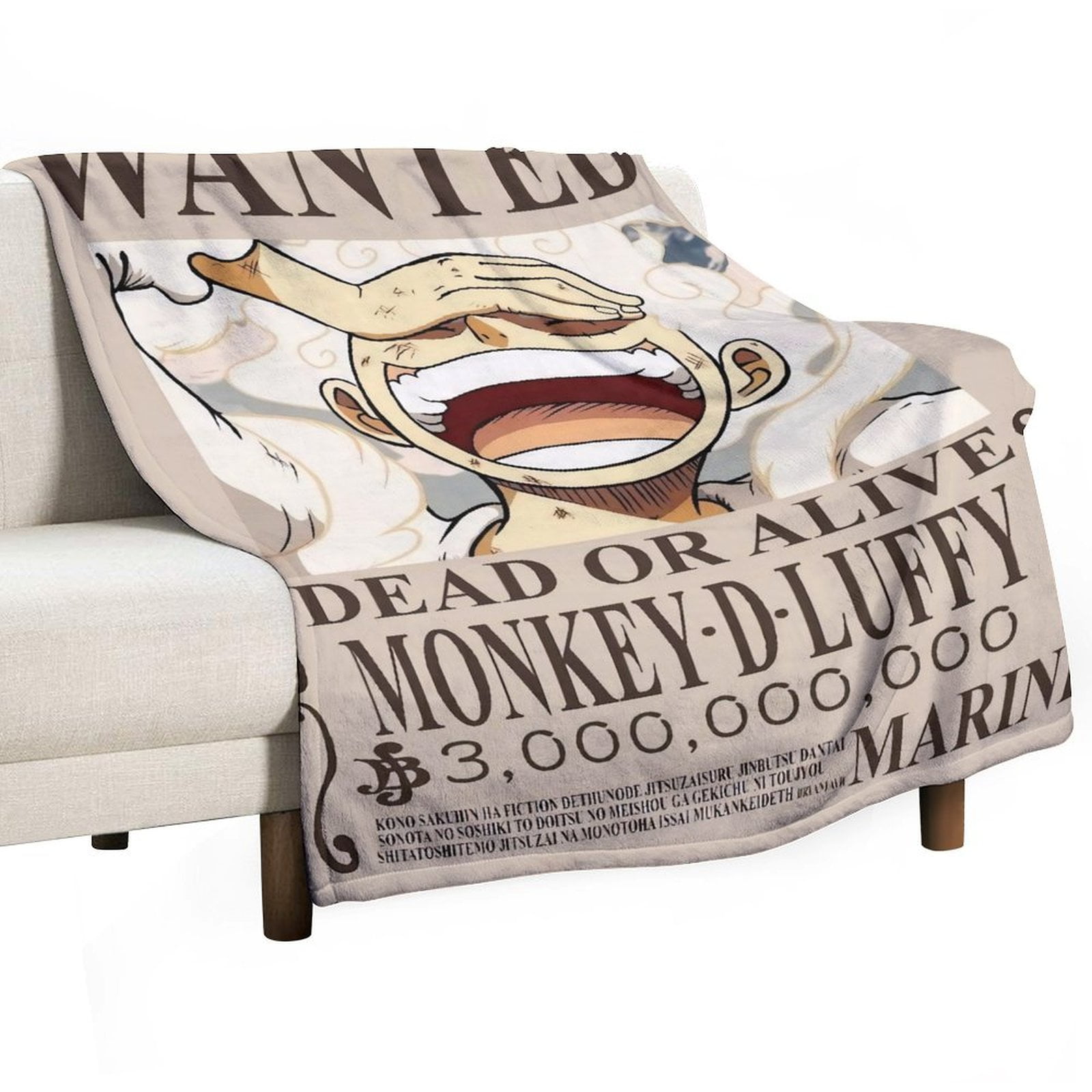 ONE PIECE Monkey D. Luffy Cartoon Flannel Blanket 40x50in(100x125cm ...