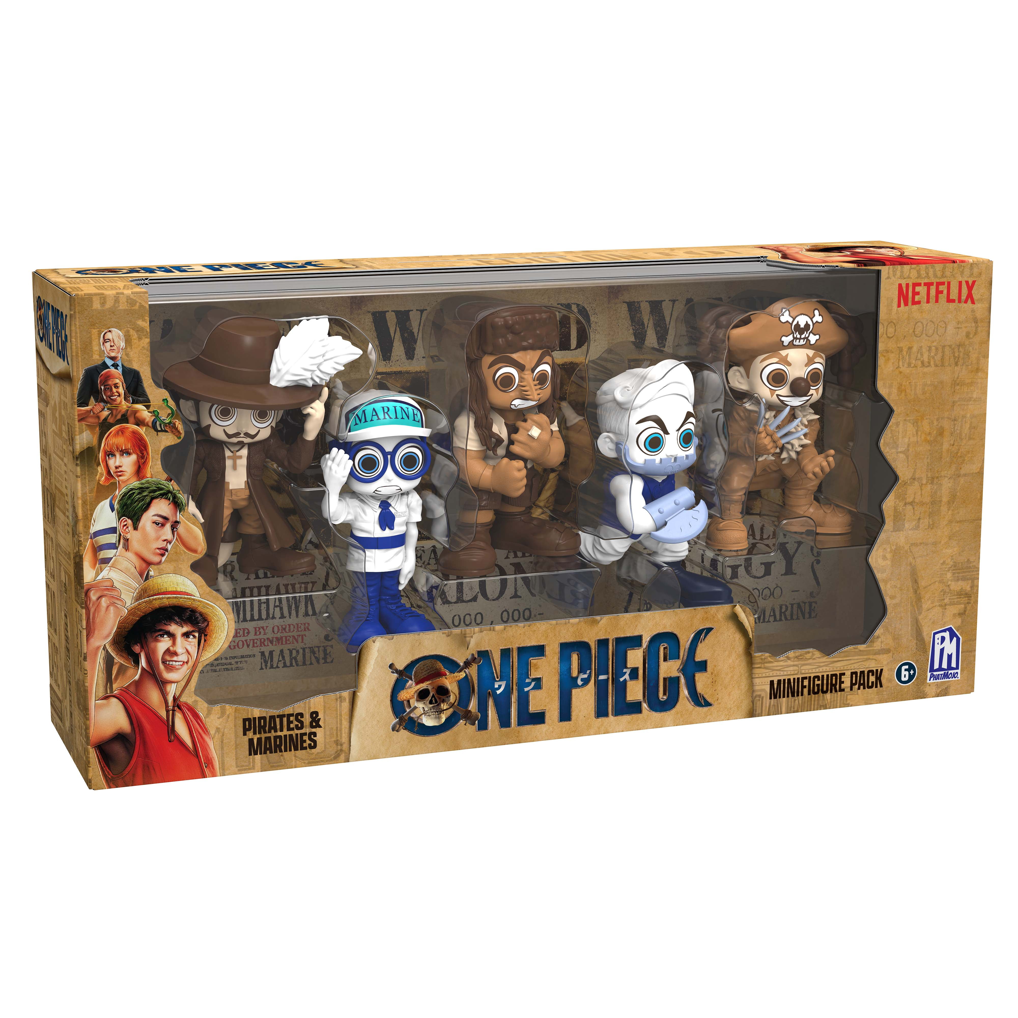 ONE PIECE - Pirates & Marines Sepia Minifigure 5-Pack (2.5" Tall ...