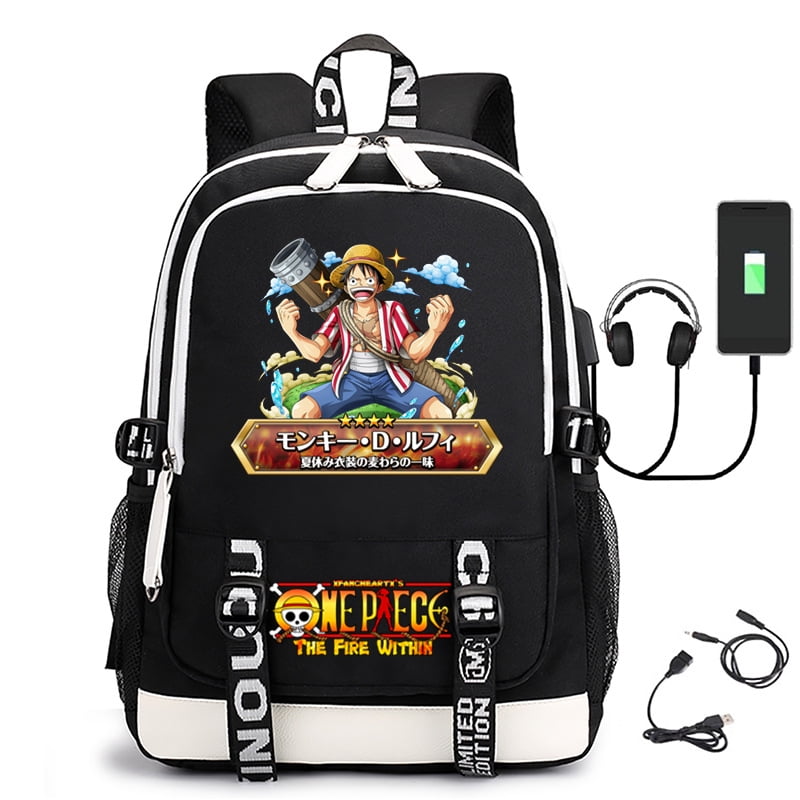 ONE PIECE USB Anime Backpacks Cartoon Laptop Backpack Daypack 3D ...