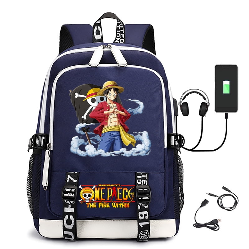 ONE PIECE USB Anime Backpacks Cartoon Laptop Backpack Daypack 3D ...