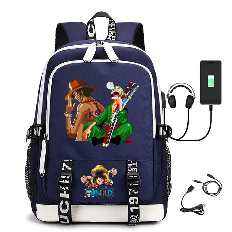ONE PIECE USB Anime Backpacks Cartoon Laptop Backpack Daypack 3D ...
