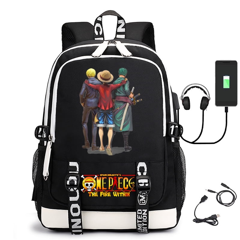 ONE PIECE USB Anime Backpacks Cartoon Laptop Backpack Daypack 3D ...