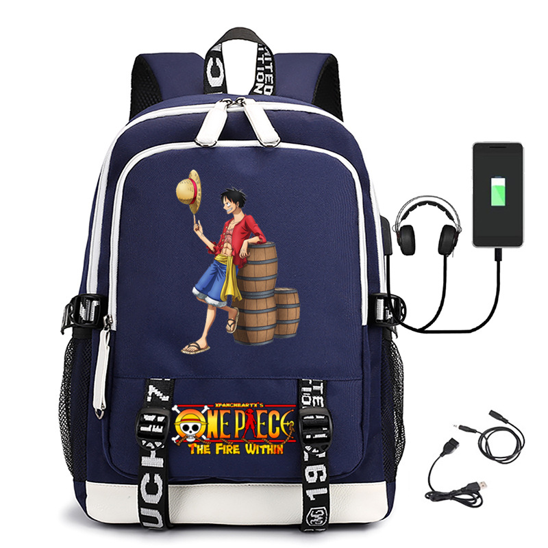 ONE PIECE USB Anime Backpacks Cartoon Laptop Backpack Daypack 3D ...