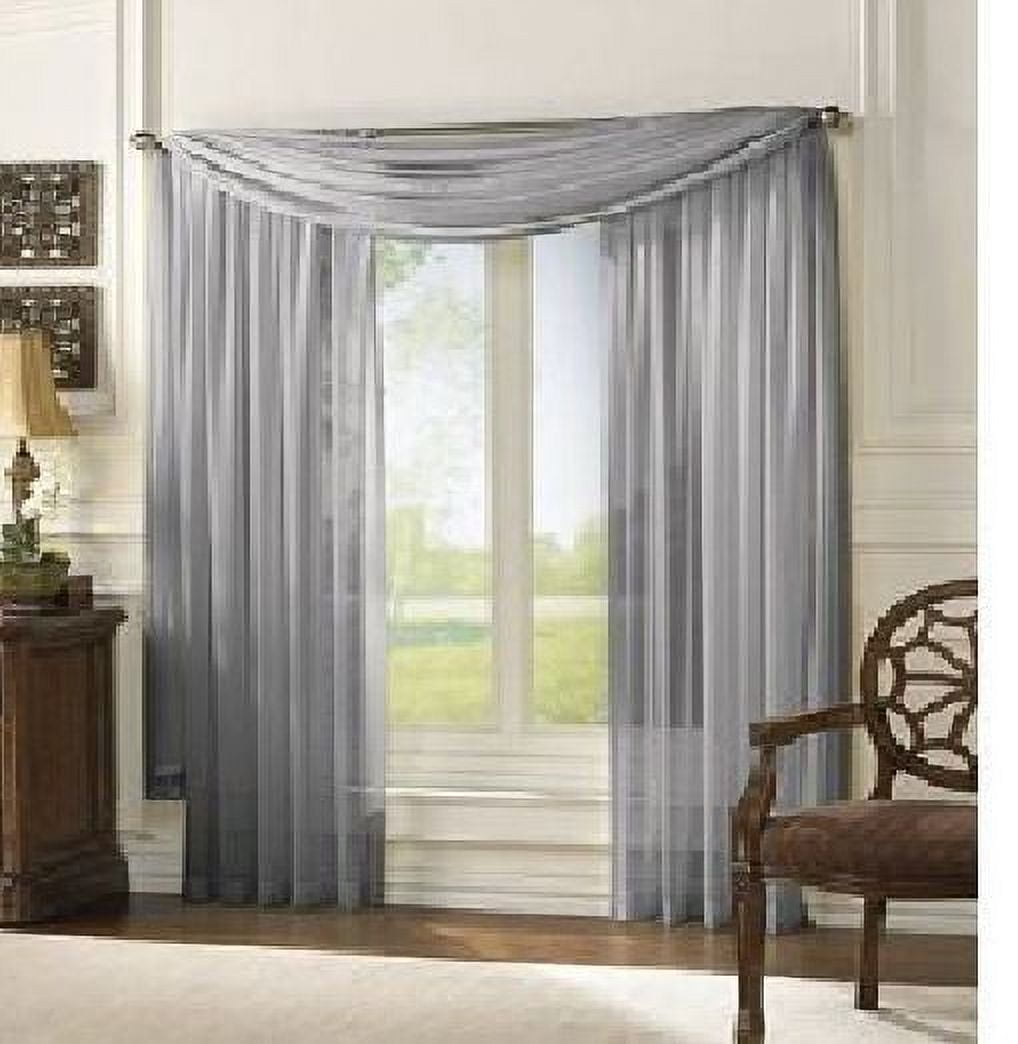 ONE PLAIN SOLID SHEER OR SCARF WINDOW CURTAIN TREATMENT DRAPES VOILE ...