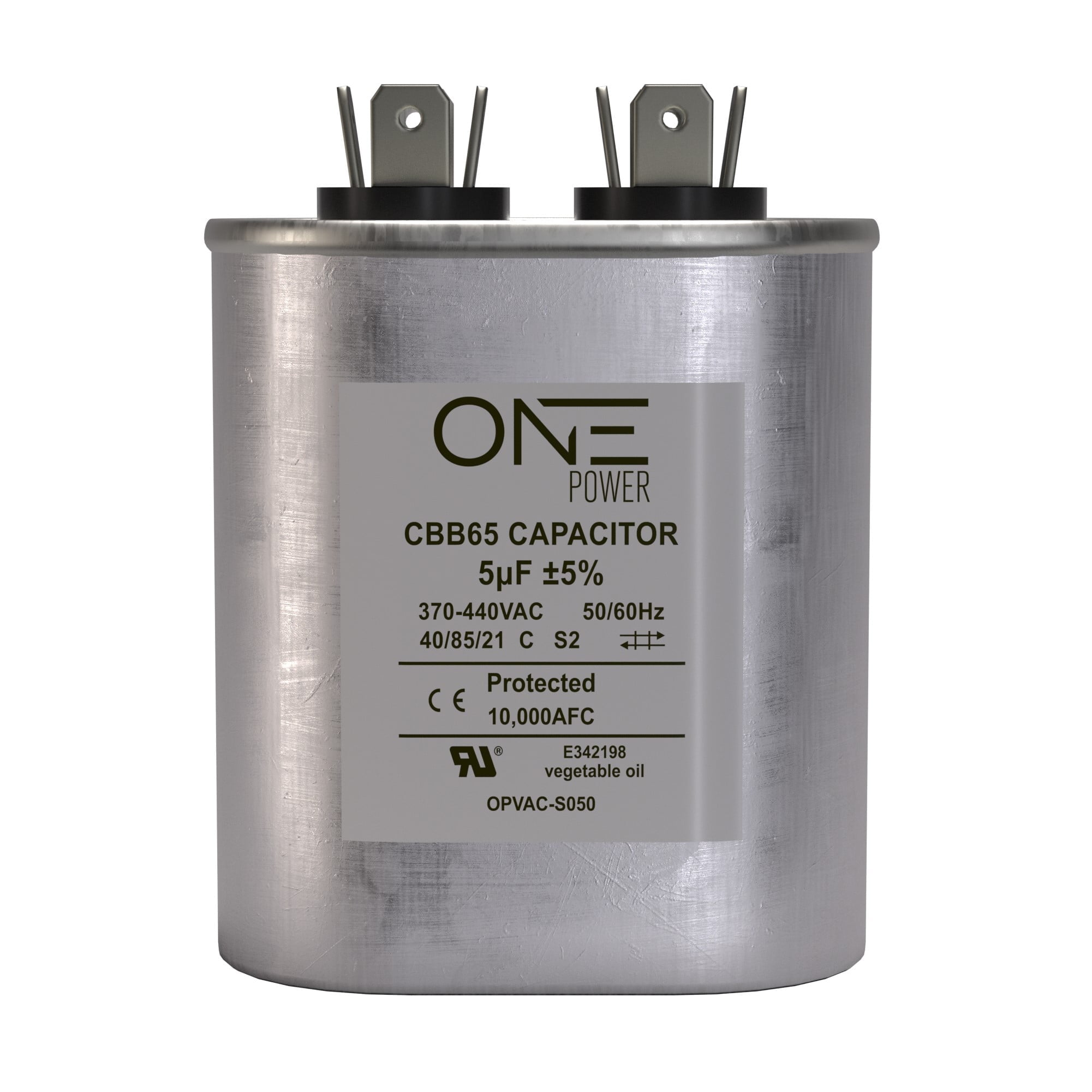 ONE Power 5-MFD, 370V or 440V Single Run A/C Capacitor 5 uF CBB65B Air Conditioner Capacitors ...