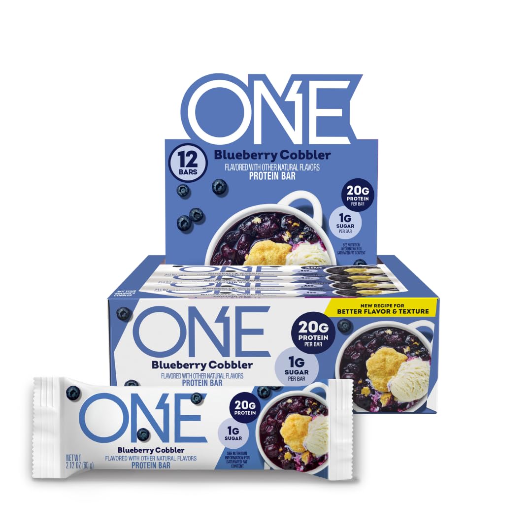 ONE Protein Bars, NEW Recipe HYZ01 Blueberry Cobbler, Gluten Free Protein Bars with 20g Protein ...