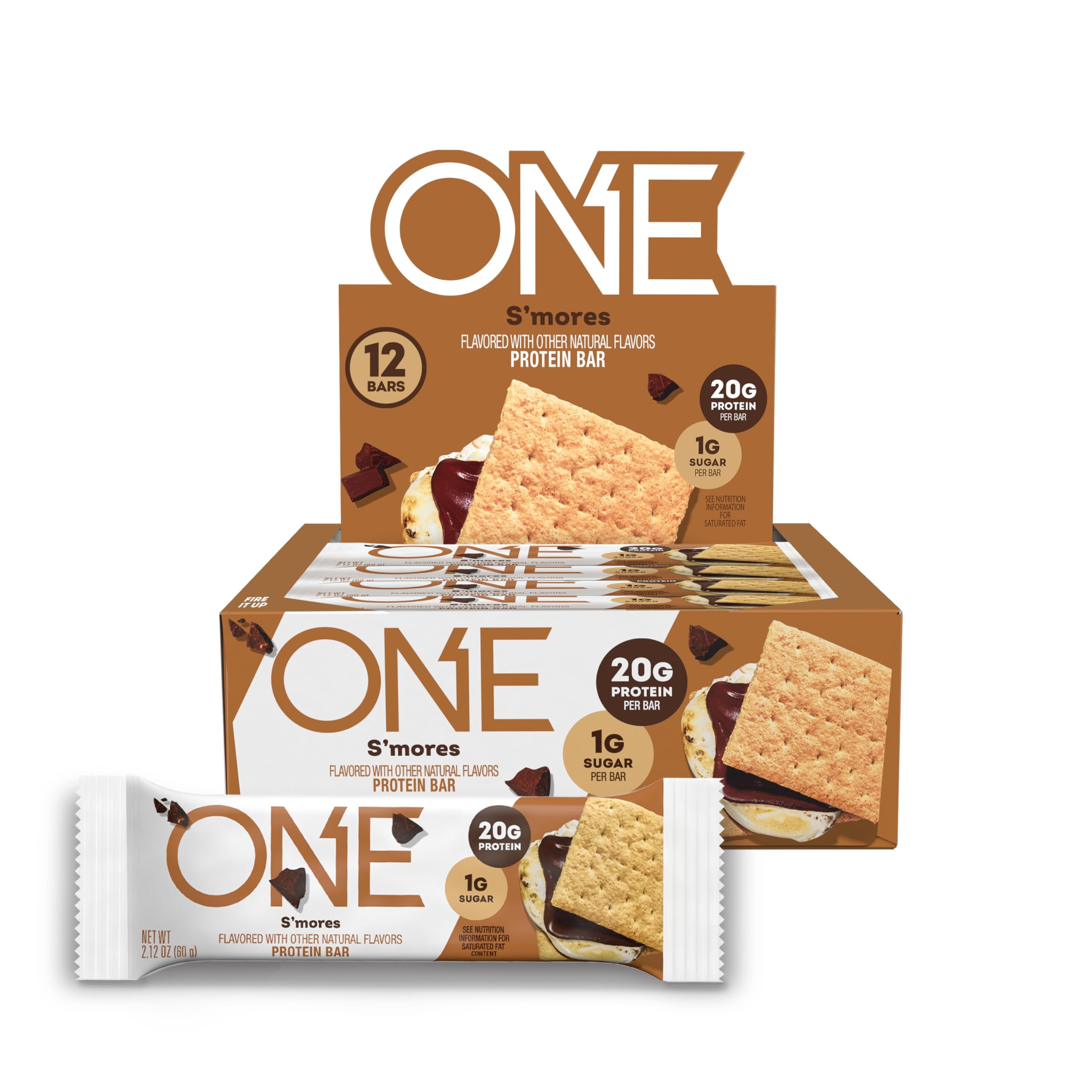 ONE Protein Bars, Smores, MZF22 Gluten Free with 20g Protein and 1g ...