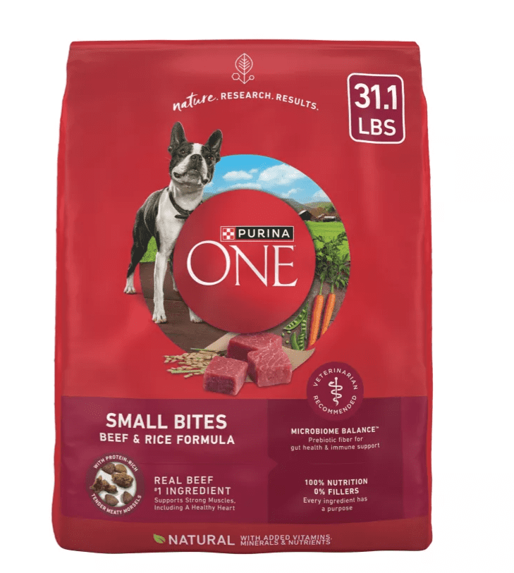 ONE Small Bites Beef and Rice Formula High Protein Dry Dog Food 31.1 lb ...