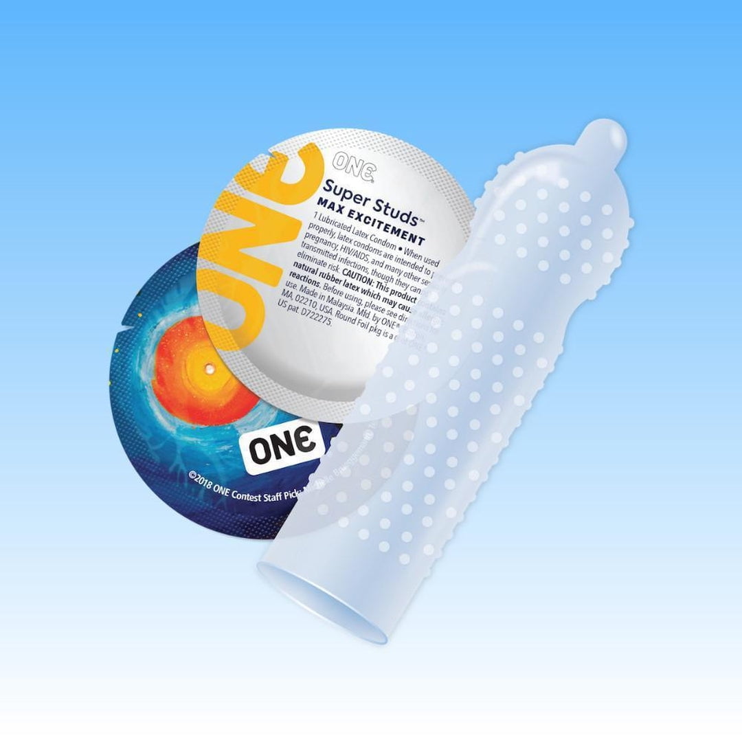 ONE Super Studs Condoms with Extra Large Studs | 12-Pack - Walmart Business Supplies
