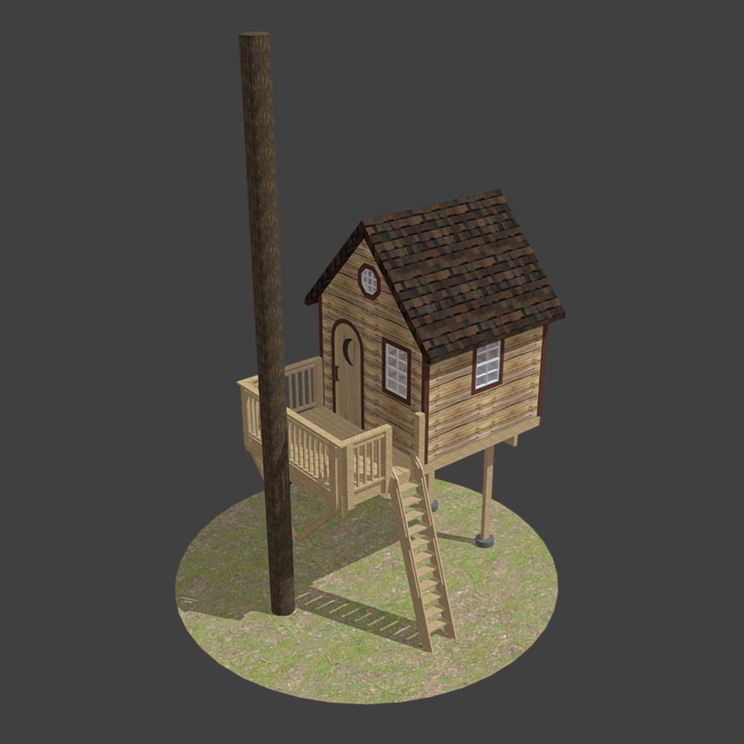 One Tree Deluxe DIY Backyard Treehouse Kit, 2 Post 12'x14' Outdoor ...