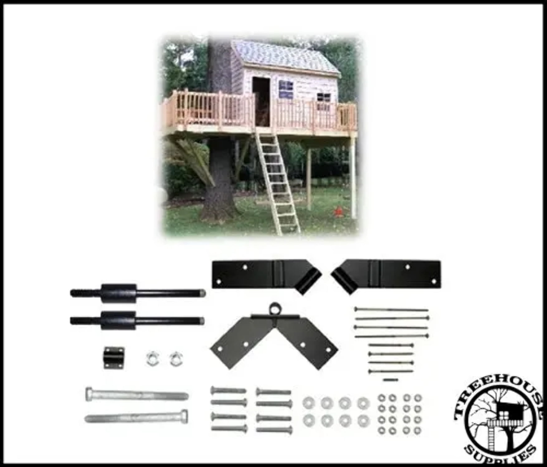 One Tree Deluxe DIY Backyard Treehouse Kit, 2 Post 12'x14' Outdoor ...