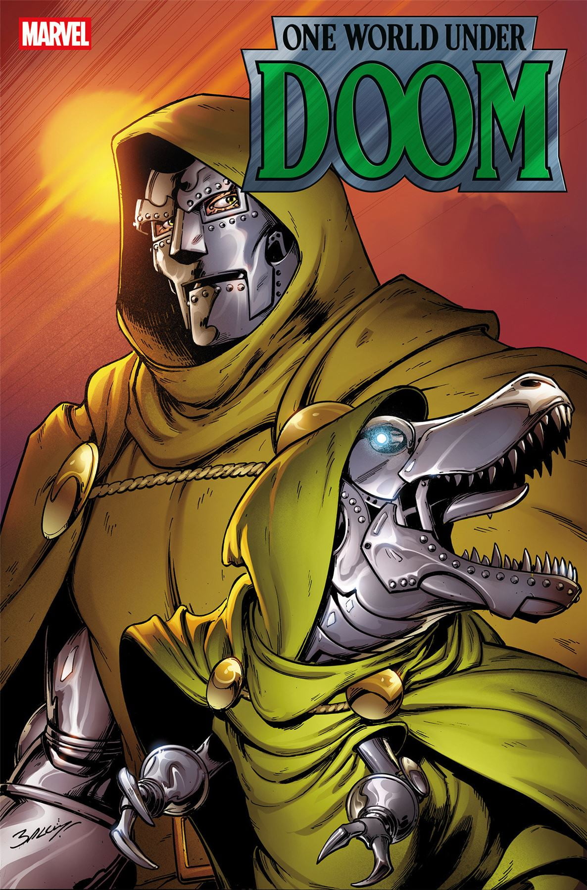 ONE WORLD UNDER DOOM #9 MARK BAGLEY DOOMASAUR VARIANT Marvel Comic Book ...