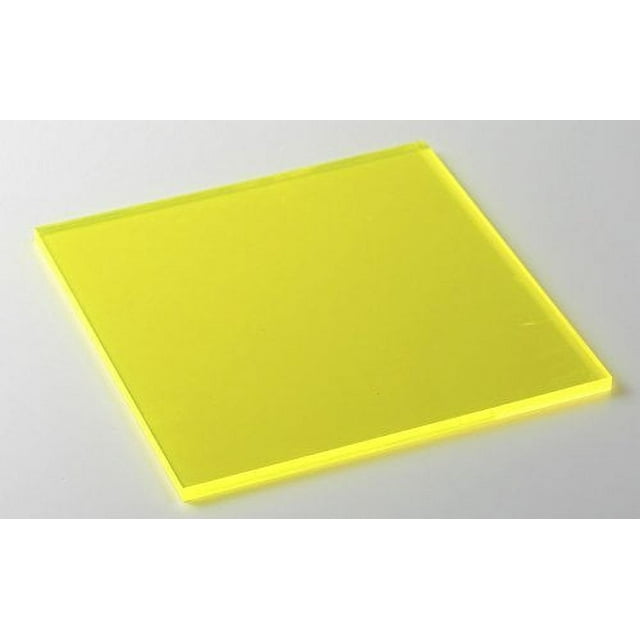ONE- YELLOW # 9097 FLUORESCENT ACRYLIC PLASTIC SHEET 1/8" 8" X 12 ...