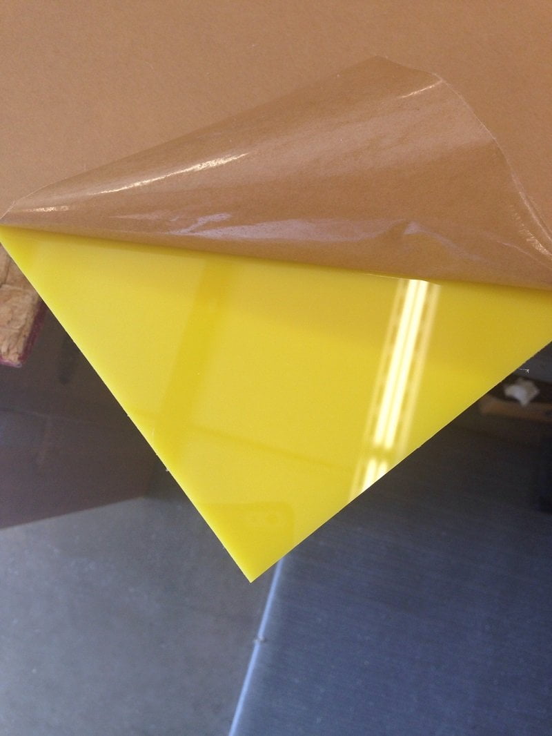 ONE- YELLOW ACRYLIC #2016- OPAQUE PLASTIC SHEET 1/8" Thick 24" X 24 ...