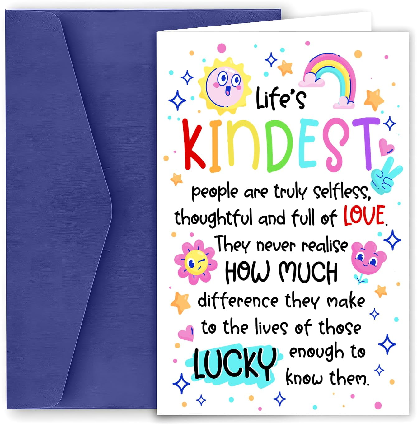 ONECHI Cute Appreciation Card for Kindest Person, Great Thank You Card ...