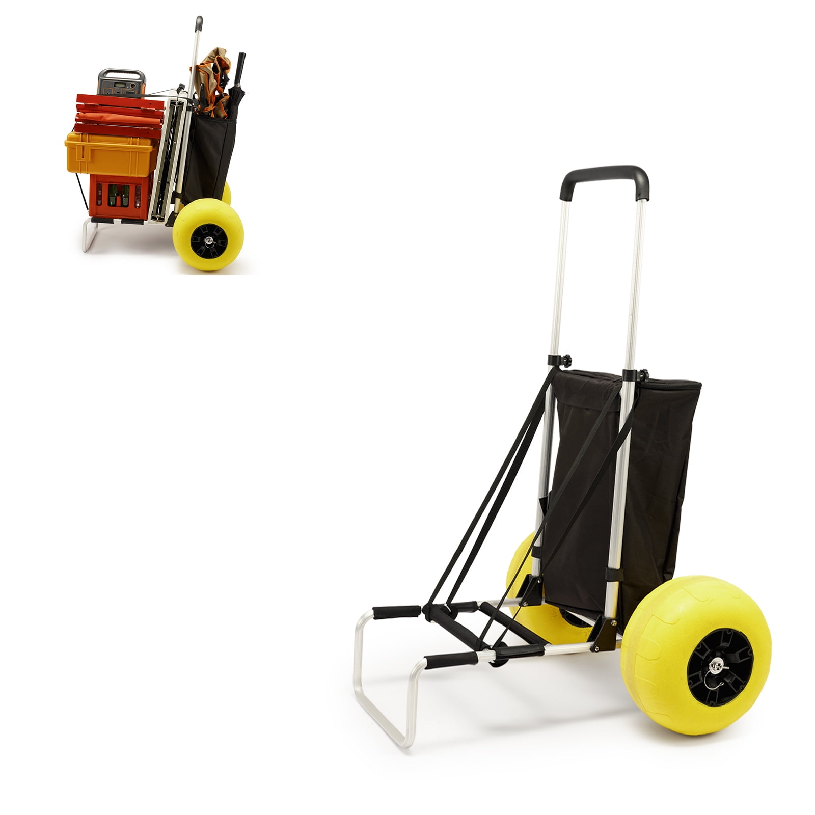 ONECHOI Foldable Beach Cart, 13” PU Foam Wheels, 165LBS Load ...