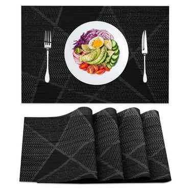 Juvale 10-Pack Gold Dining Vinyl Placemats - Round Leaf Design Table ...