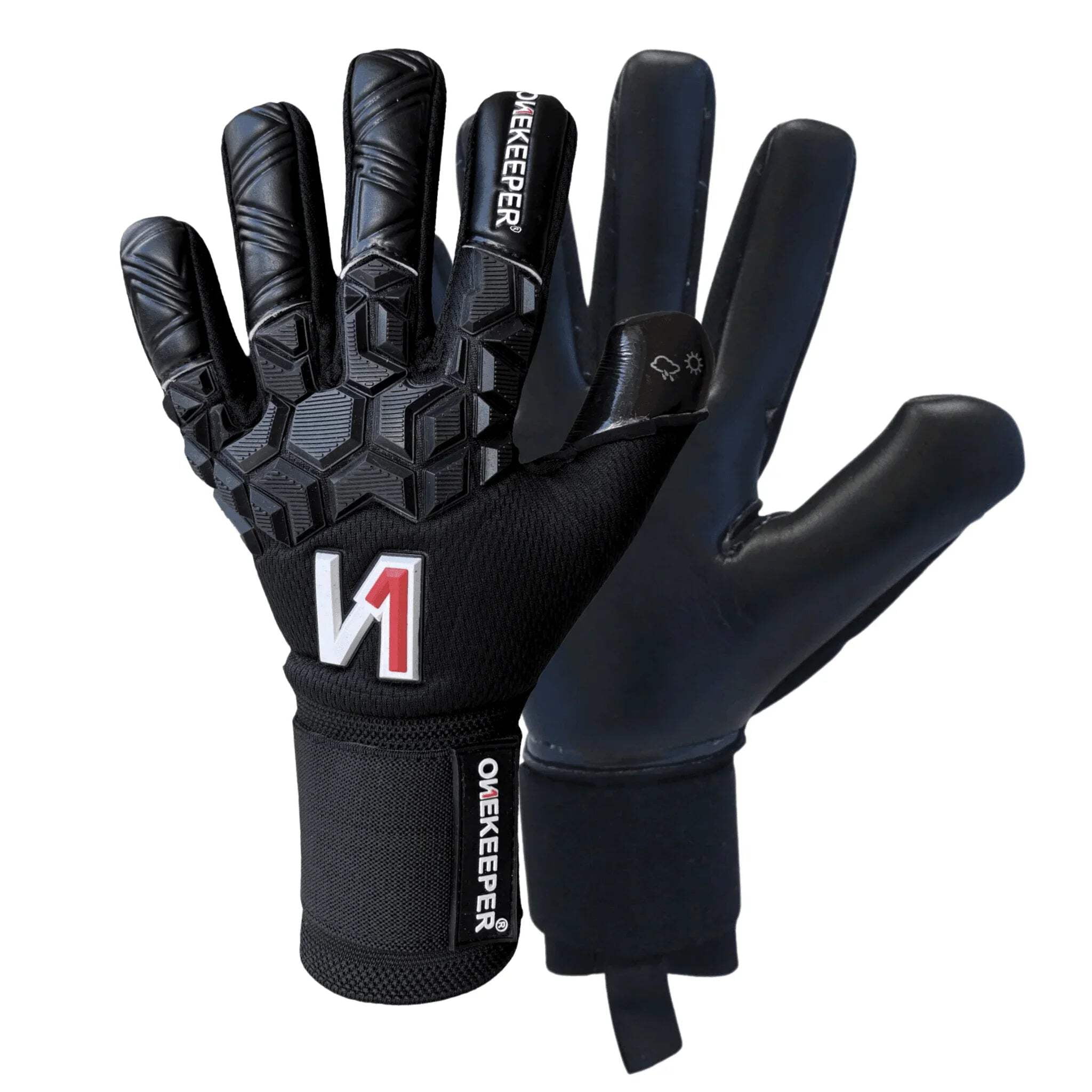 ONEKEEPER ACE Black Goalkeeper Gloves – No Finger Protection – Pro ...
