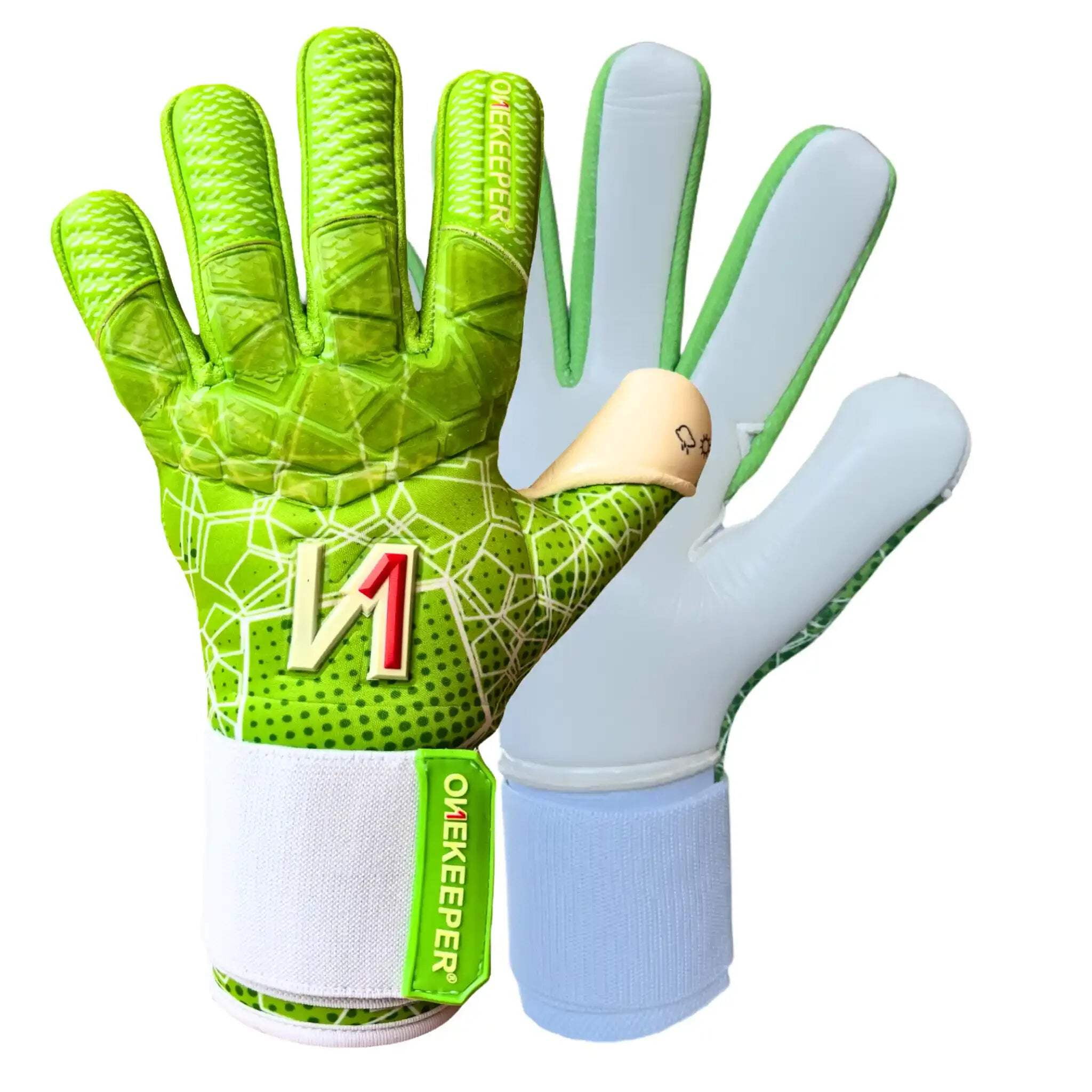 ONEKEEPER C-TEC Red and White Goalkeeper Gloves – No Finger Spines ...