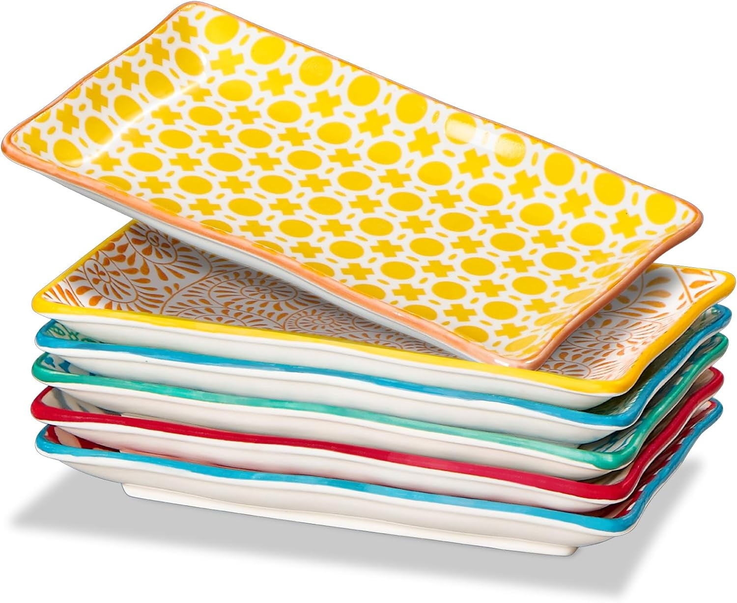 ONEMORE Appetizer Plates Set of 6-7.5 inch Small Serving Plates ...