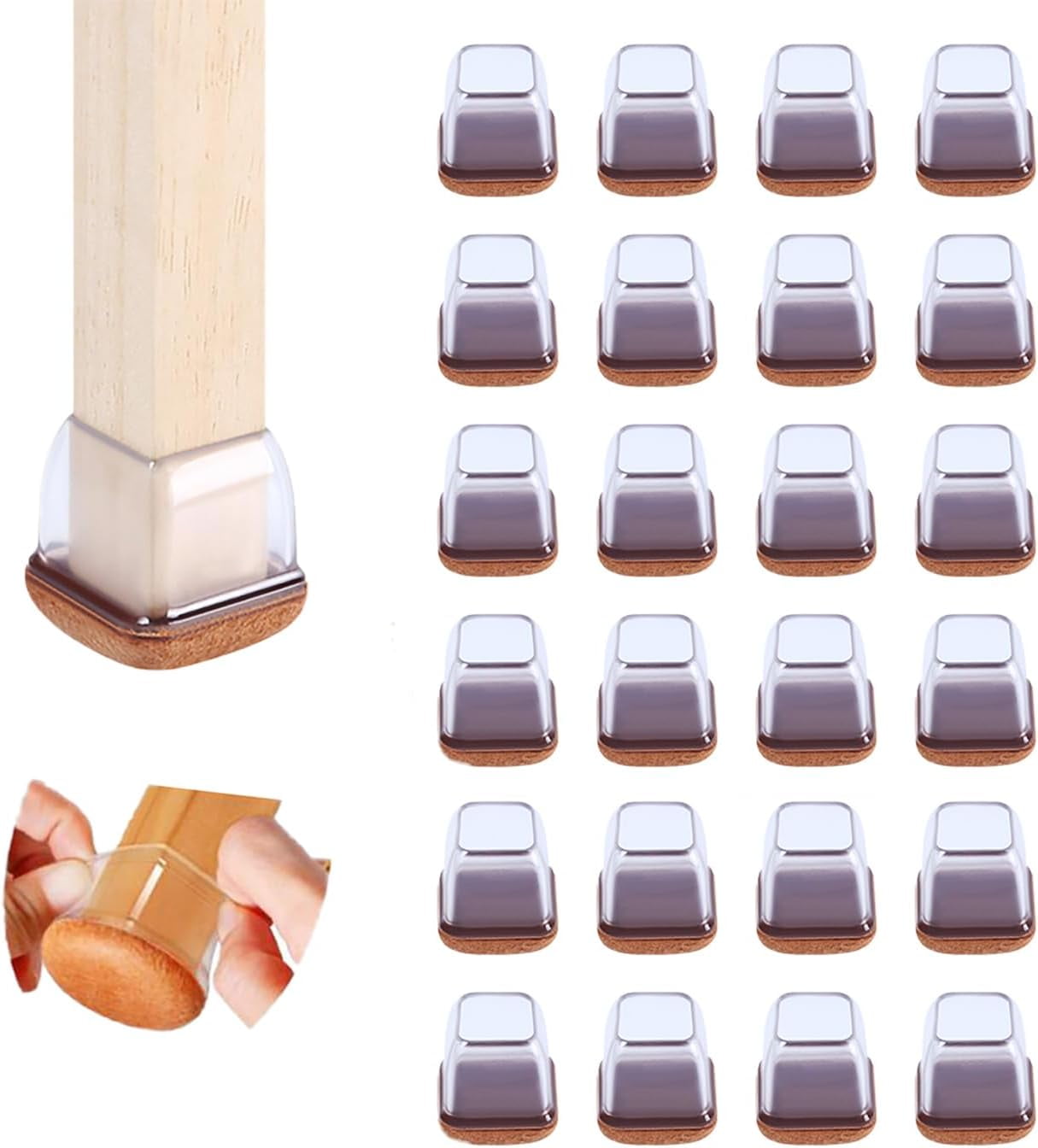 ONEON 24 Pack Chair Leg Floor Protector,Rubber Furniture Sliders,Chair ...